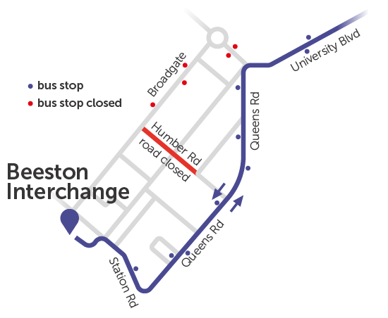 Emergency water works on Humber Road in Beeston - trent barton