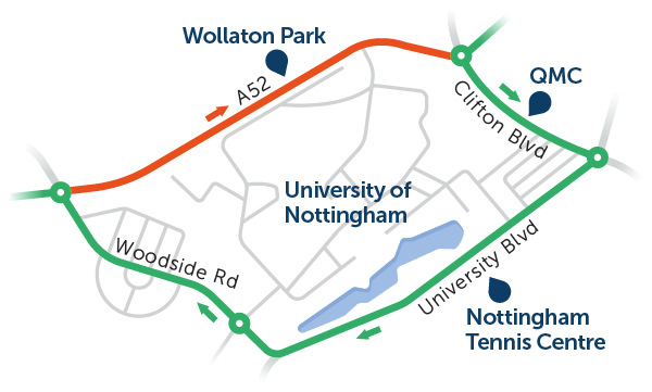 Derby Road, Nottingham QMC to Priory Island - trent barton