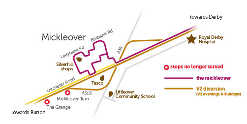 A516 Etwall Road closed - trent barton