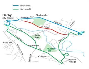 A52 Pentagon to Raynesway - trent barton